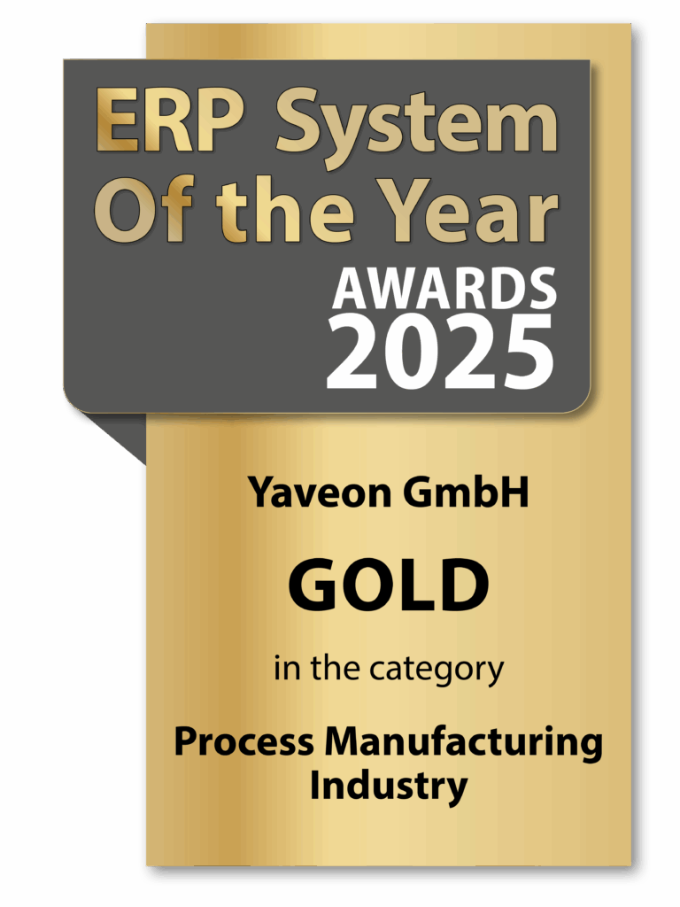 Yaveon wins the 2025 ERP award for the process industry